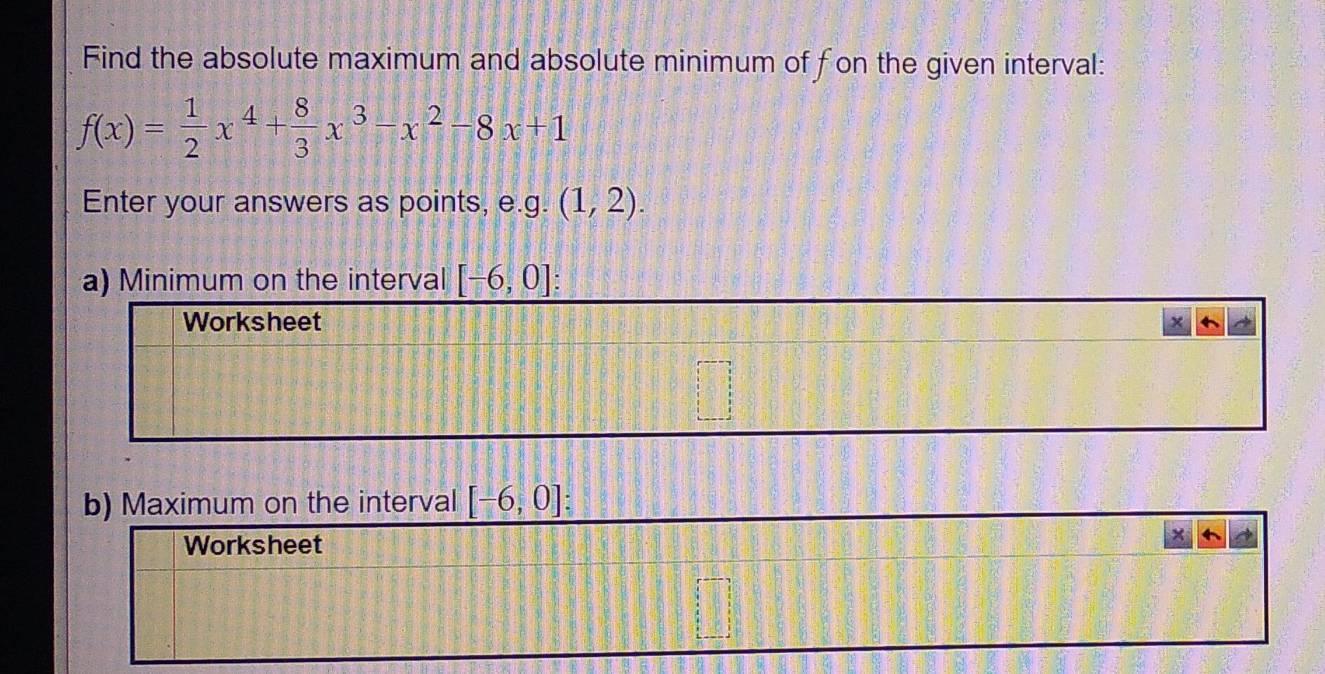 Solved Find the absolute maximum and absolute minimum off on | Chegg.com