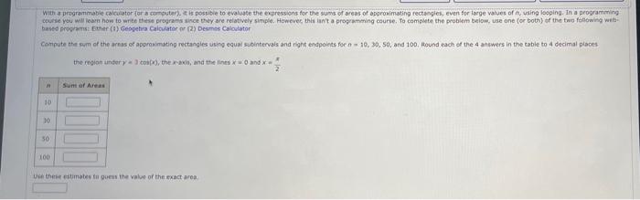 Solved with a programmable calcurator for a computer, is | Chegg.com