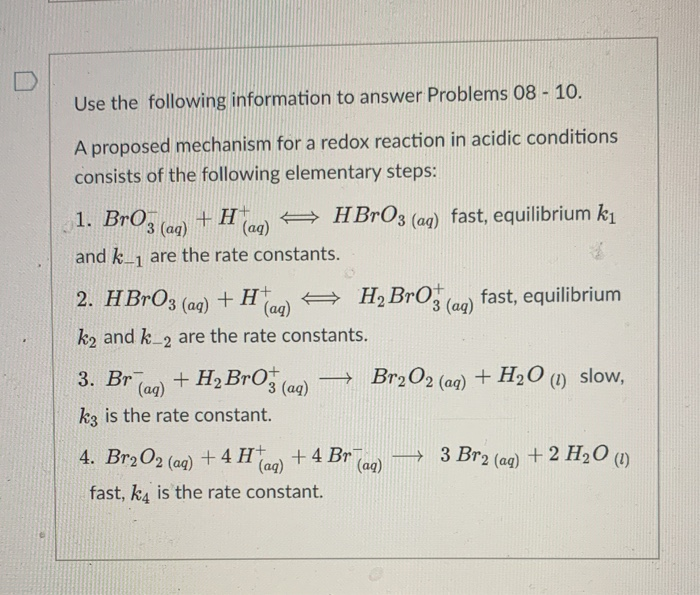 Solved Use the following information to answer Problems 08 - | Chegg.com