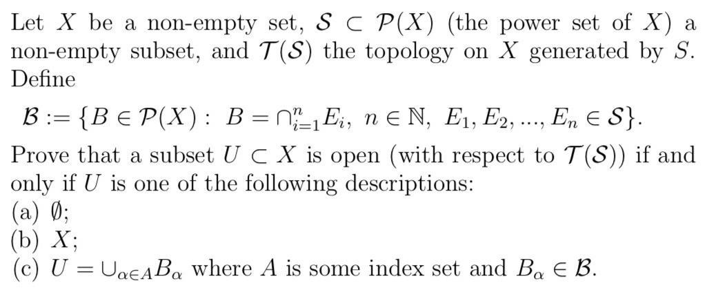 Solved Let x ﻿be a non-empty set, SsubP(x) (the power set of | Chegg.com