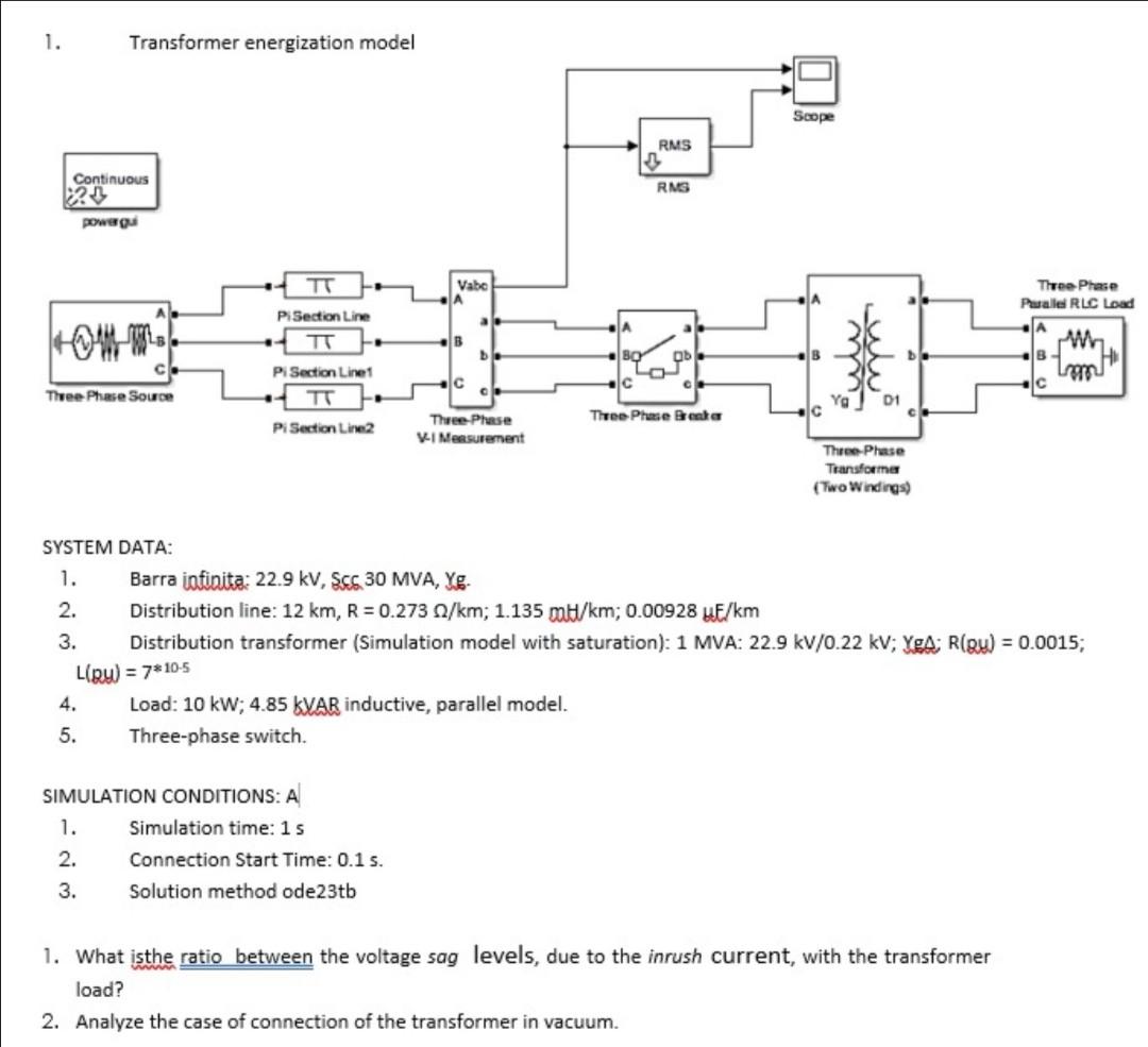 Solved Transformer energization model Continuous power gui | Chegg.com