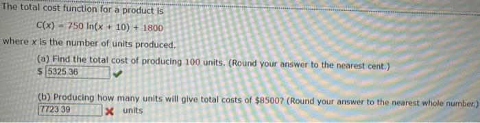 Solved The total cost function for a product is | Chegg.com