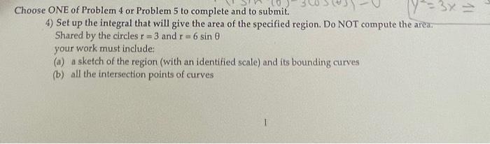 Solved Choose ONE of Problem 4 or Problem 5 to complete and | Chegg.com