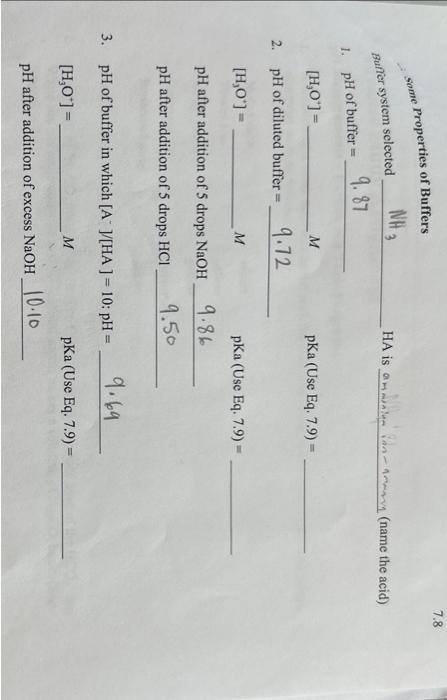 some Properties of Buffers Buffer system selected HA | Chegg.com
