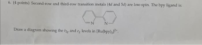 Solved (4 points) Second-row and third-row transition metals | Chegg.com
