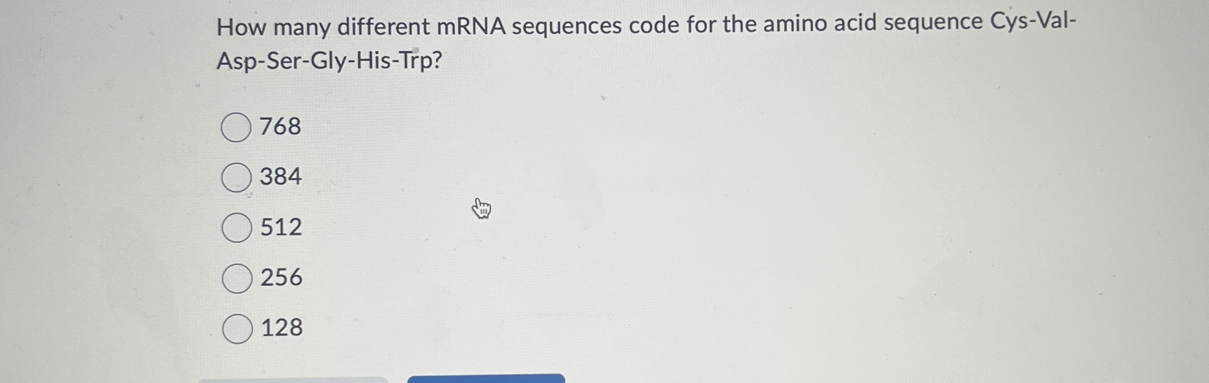 Solved How many different mRNA sequences code for the amino | Chegg.com