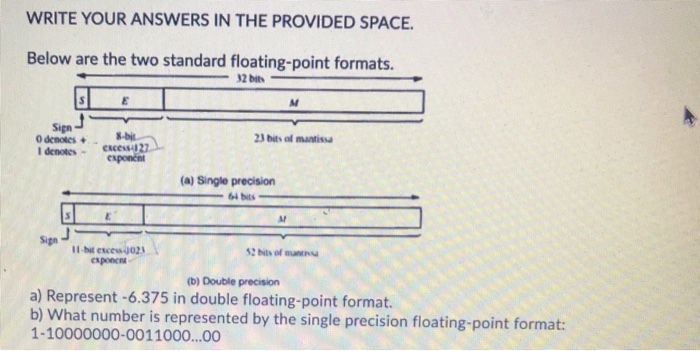 Solved WRITE YOUR ANSWERS IN THE PROVIDED SPACE. Below are | Chegg.com