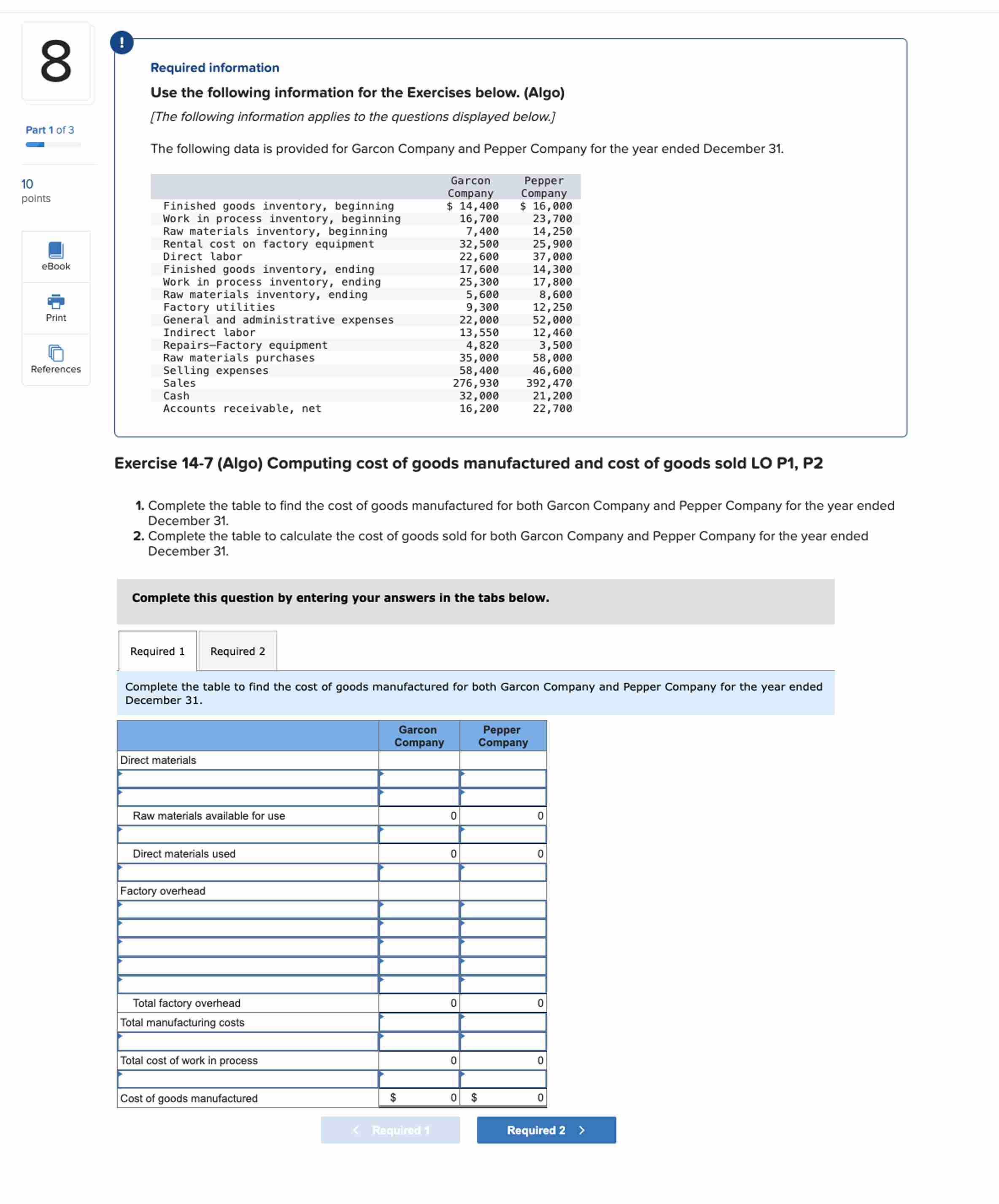 Solved Exercise 14-17 (Algo) Determining cost flows for | Chegg.com Solved Exercise 14-17 (Algo) Determining cost flows for | Chegg.com