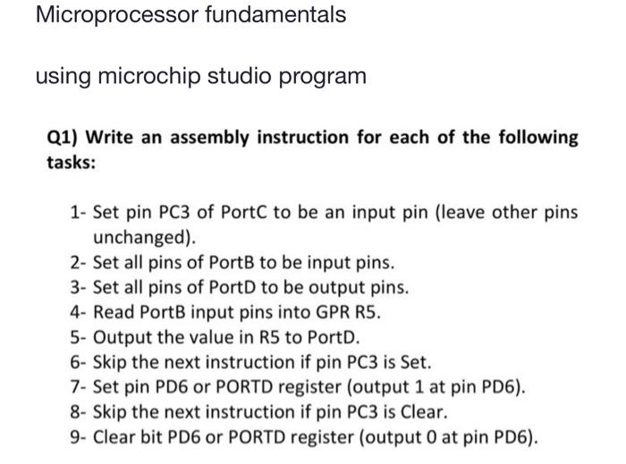 Solved Microprocessor fundamentals using microchip studio | Chegg.com