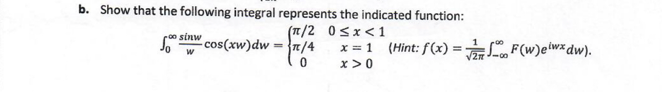 Solved b. ﻿Show that the following integral represents the | Chegg.com
