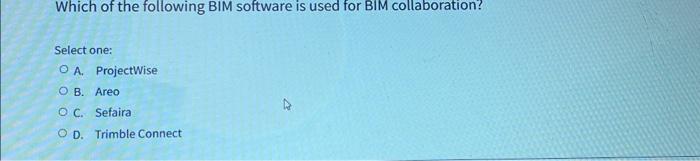 Solved Which of the following BIM software is used for BIM | Chegg.com