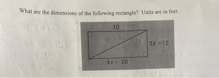 Solved What are the dimensions of the following rectangle? | Chegg.com