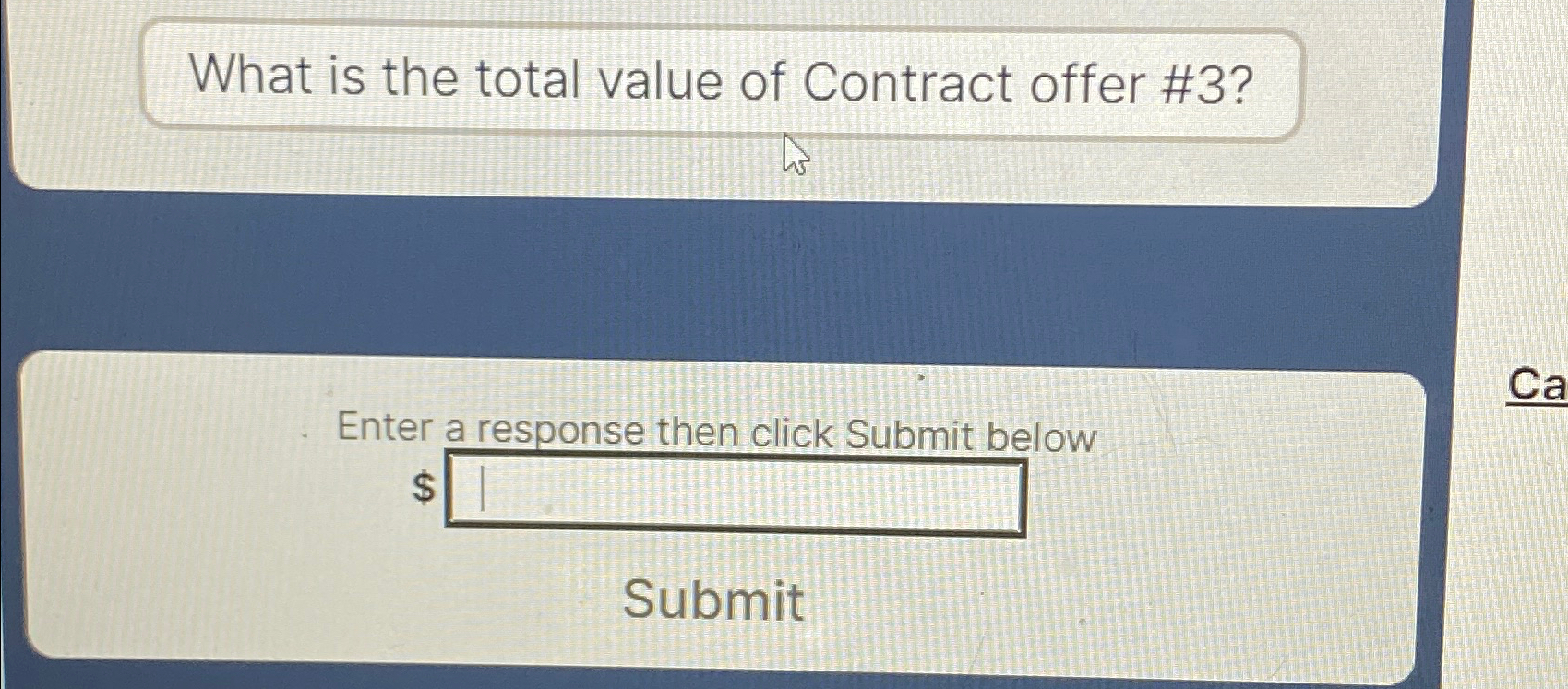 Solved What is the total value of Contract offer #3?Enter a | Chegg.com