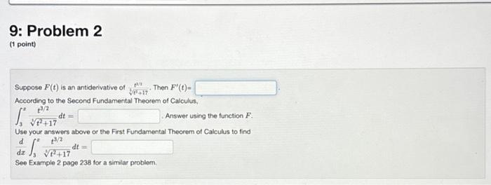 Solved 9: Problem 4 (1 point) If f(x)=∫eztt2dt then f′(x)= | Chegg.com