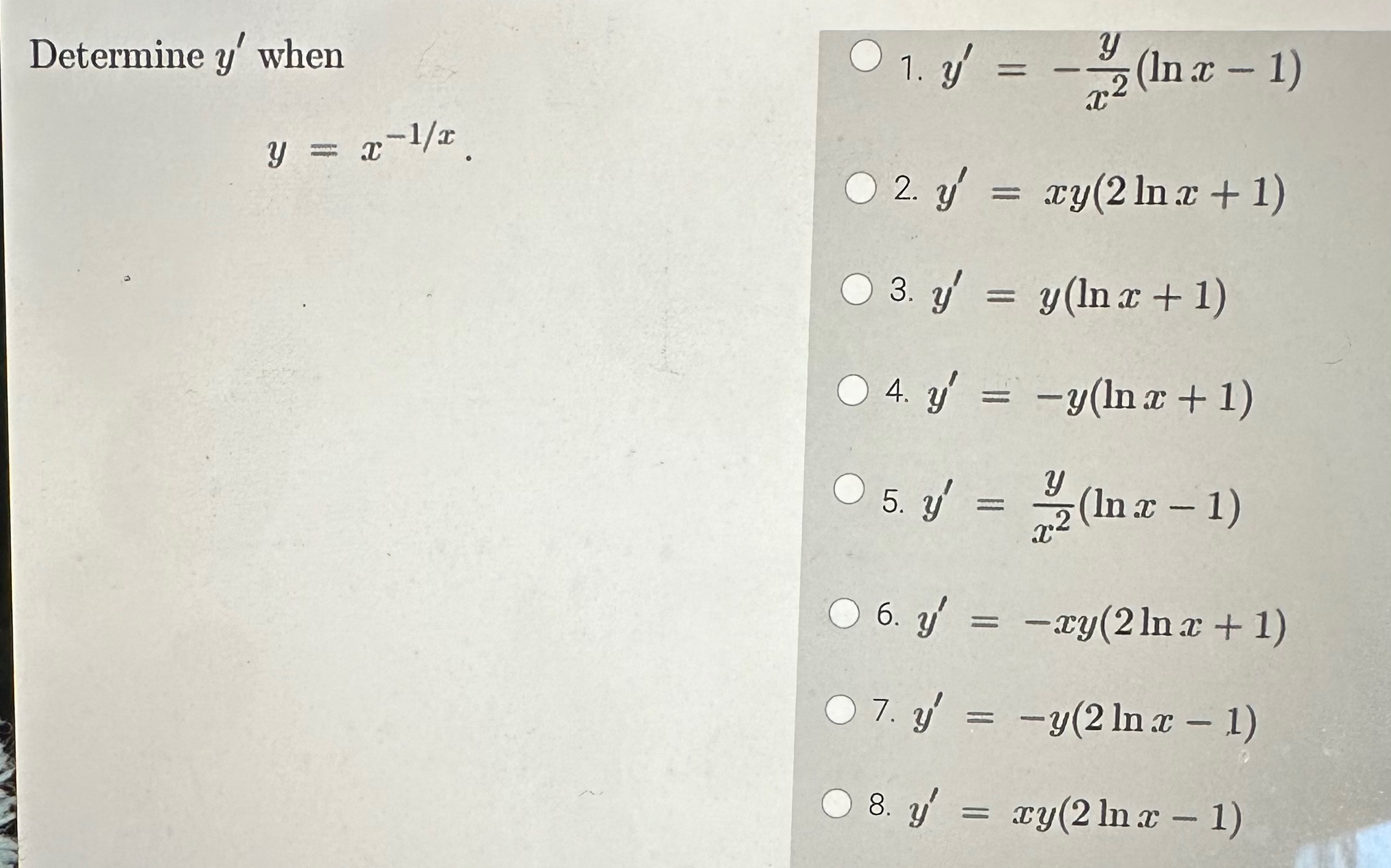 Solved Determine y' | Chegg.com