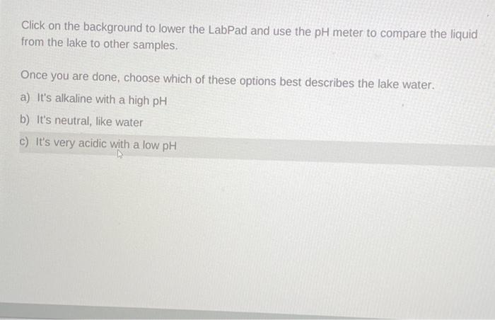 Solved Click on the background to lower the LabPad and use | Chegg.com