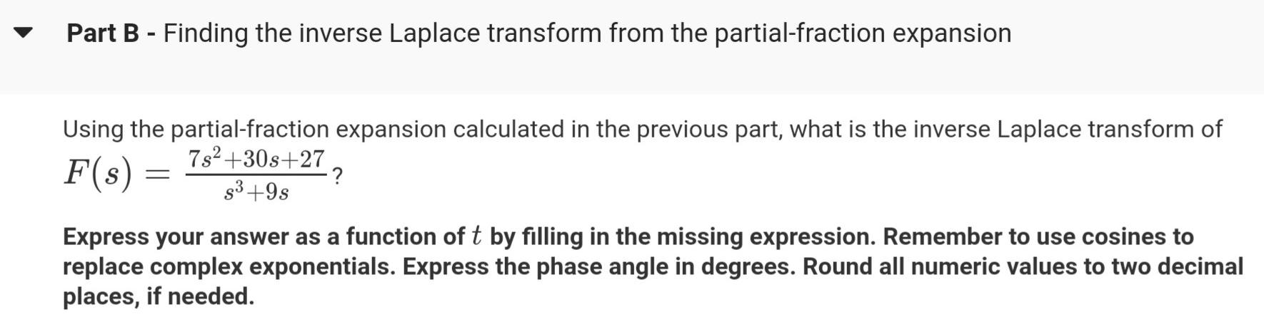 Solved Part A - Partial-Fraction Expansion with Distinct | Chegg.com