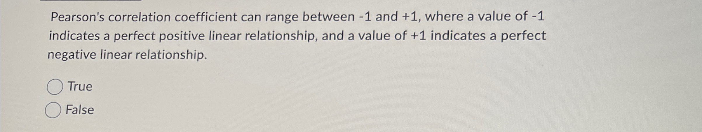 Solved Pearson's correlation coefficient can range between | Chegg.com