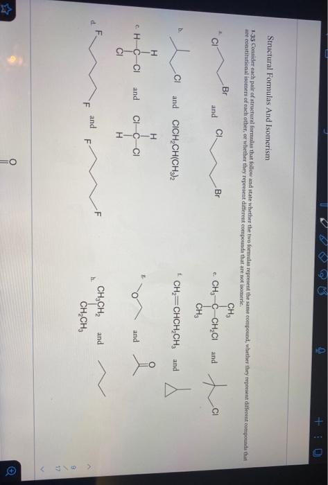 Solved 9 Structural Formulas And Isomerism 1-35 Consider | Chegg.com