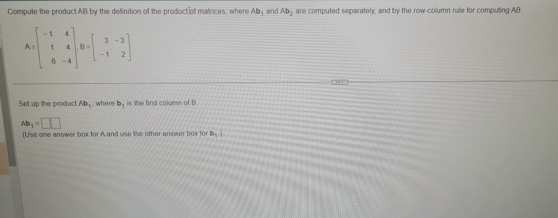 Solved Compute the product AB ﻿by the definition of the | Chegg.com