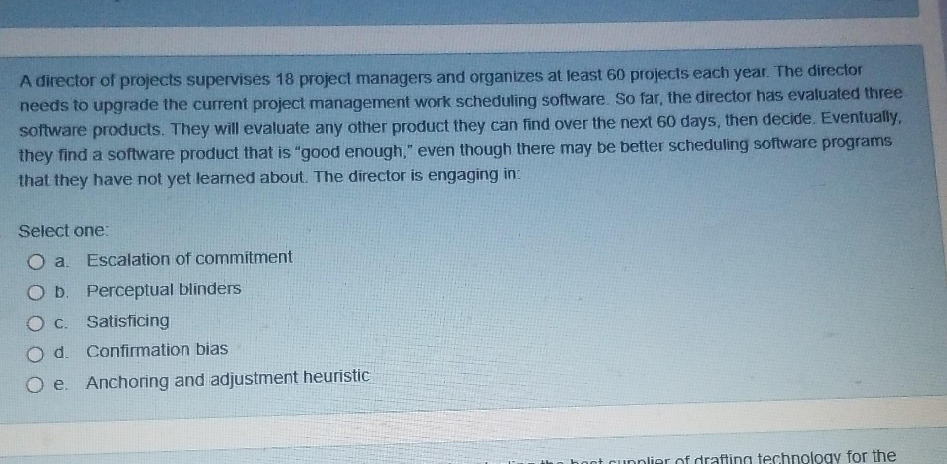 Solved A director of projects supervises 18 project managers | Chegg.com