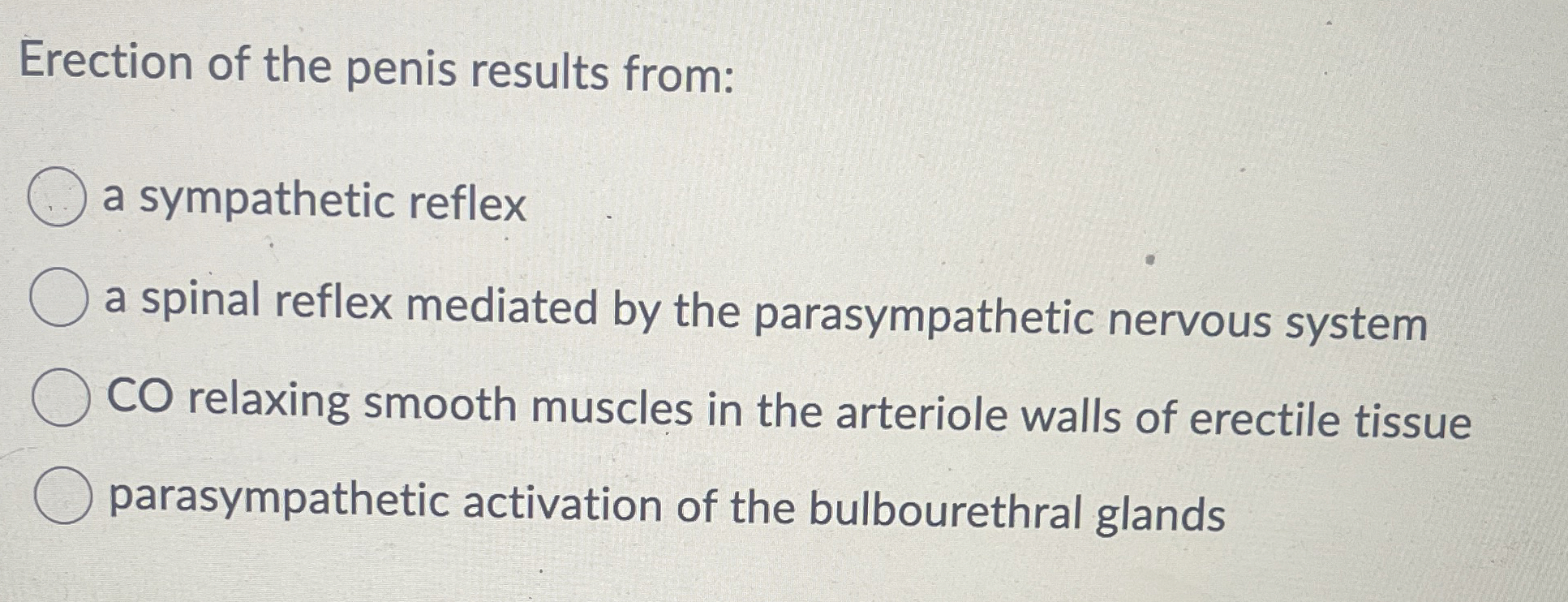 Solved Erection of the penis results from:a sympathetic | Chegg.com