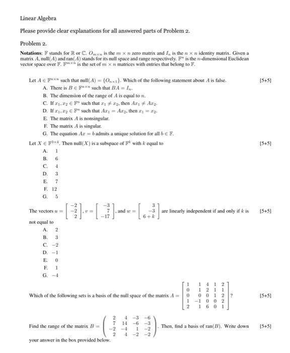 Solved I would welcome some assistance with this Linear | Chegg.com