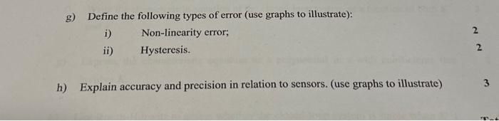 Solved g) Define the following types of error (use graphs to | Chegg.com