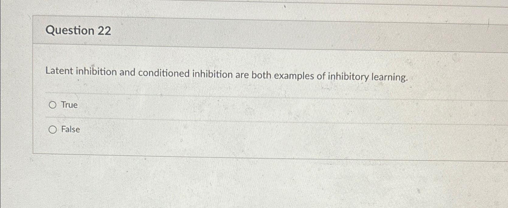 Solved Question 22Latent inhibition and conditioned | Chegg.com