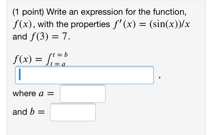 Solved 1 Point Write An Expression For The Function Fx 9444