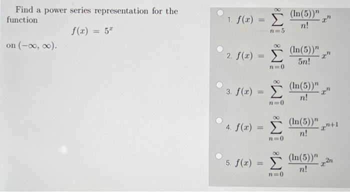 Solved Find a power series representation for the function | Chegg.com