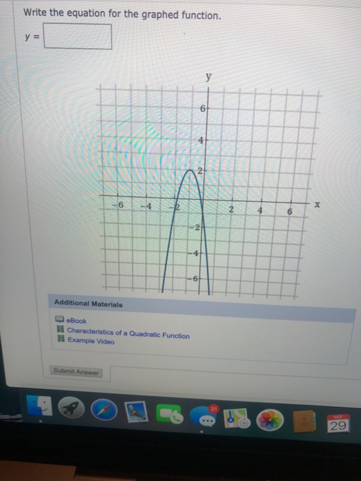 Solved Write the equation for the graphed function. y = х y | Chegg.com