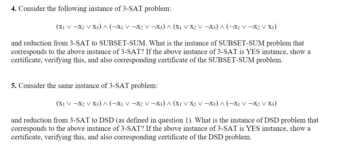 Solved Consider the following instance of 3-SAT | Chegg.com