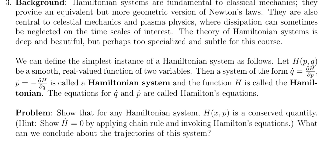 Solved Background: Hamiltonian systems are fundamental to | Chegg.com