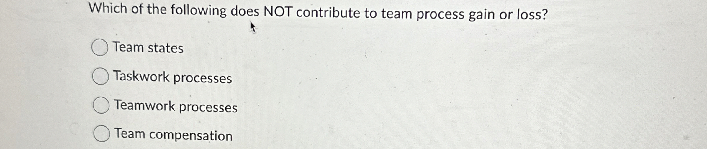 Solved Which of the following does NOT contribute to team | Chegg.com