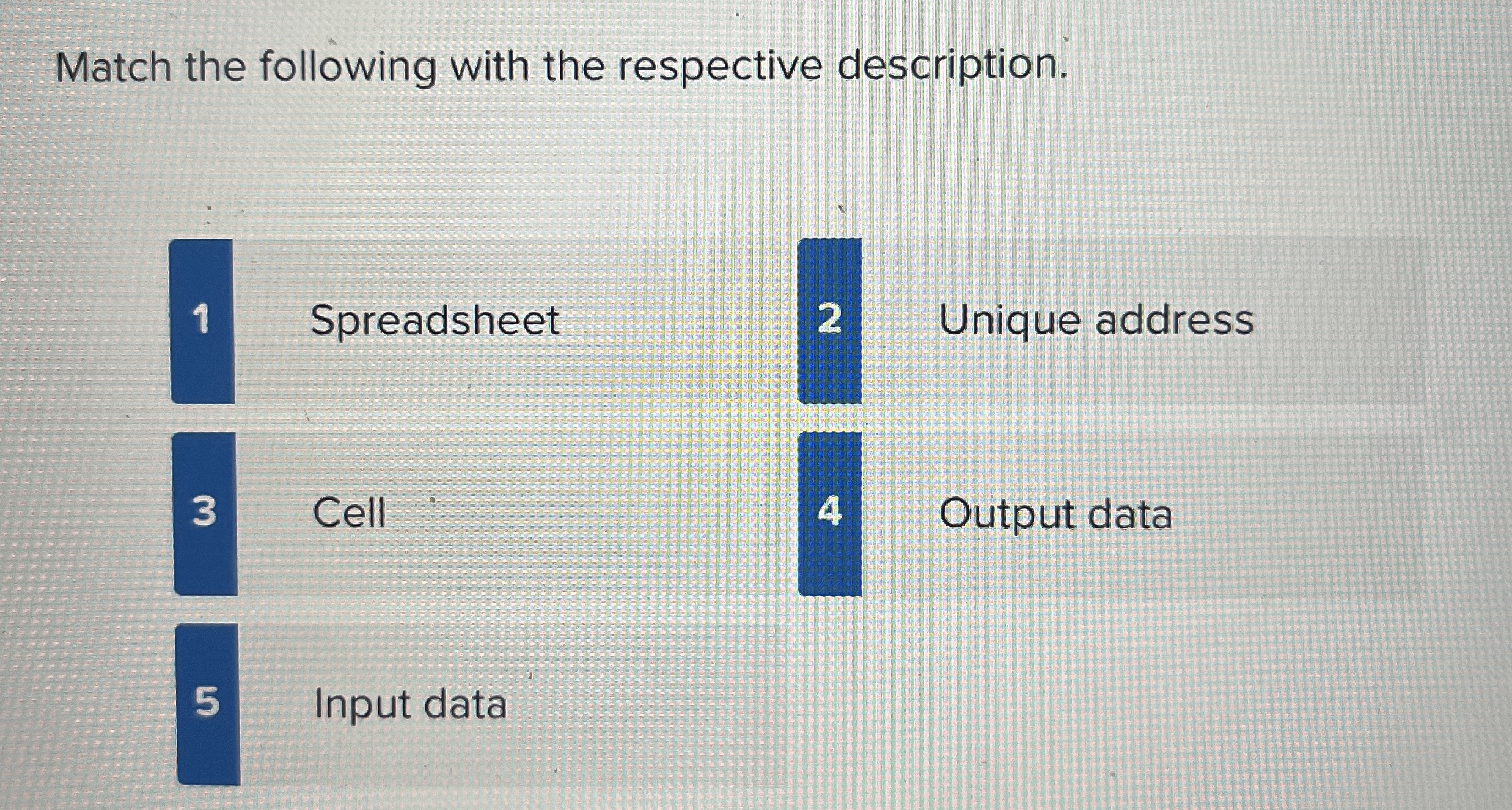 Solved Match the following with the respective | Chegg.com