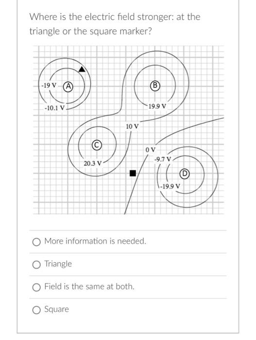 Where is the electric field stronger: at the triangle | Chegg.com