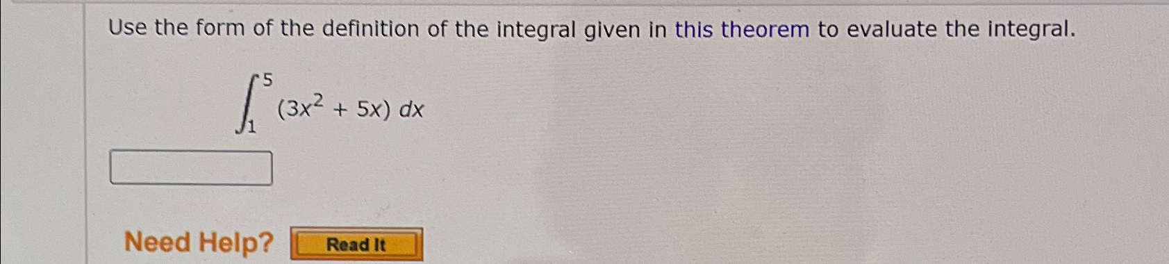 Solved Use the form of the definition of the integral given | Chegg.com