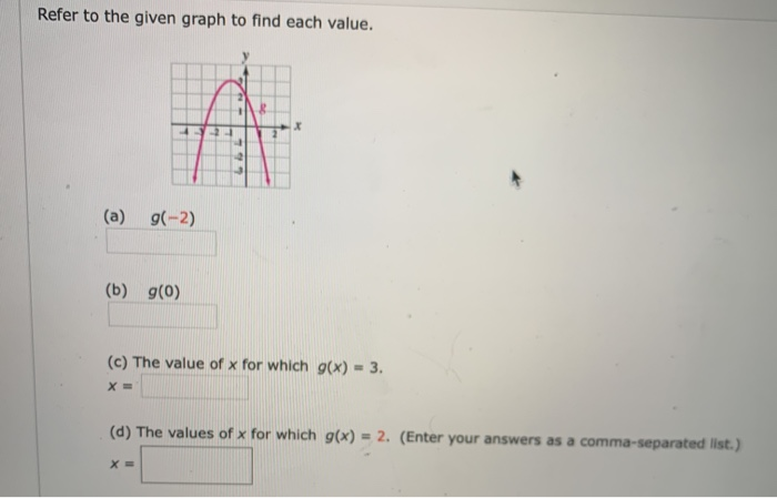 Solved Refer to the given graph to find each value. (a) | Chegg.com