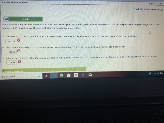 Solved Exercise 07.41 Algorithmic Question 7 of 9 k Check My | Chegg.com