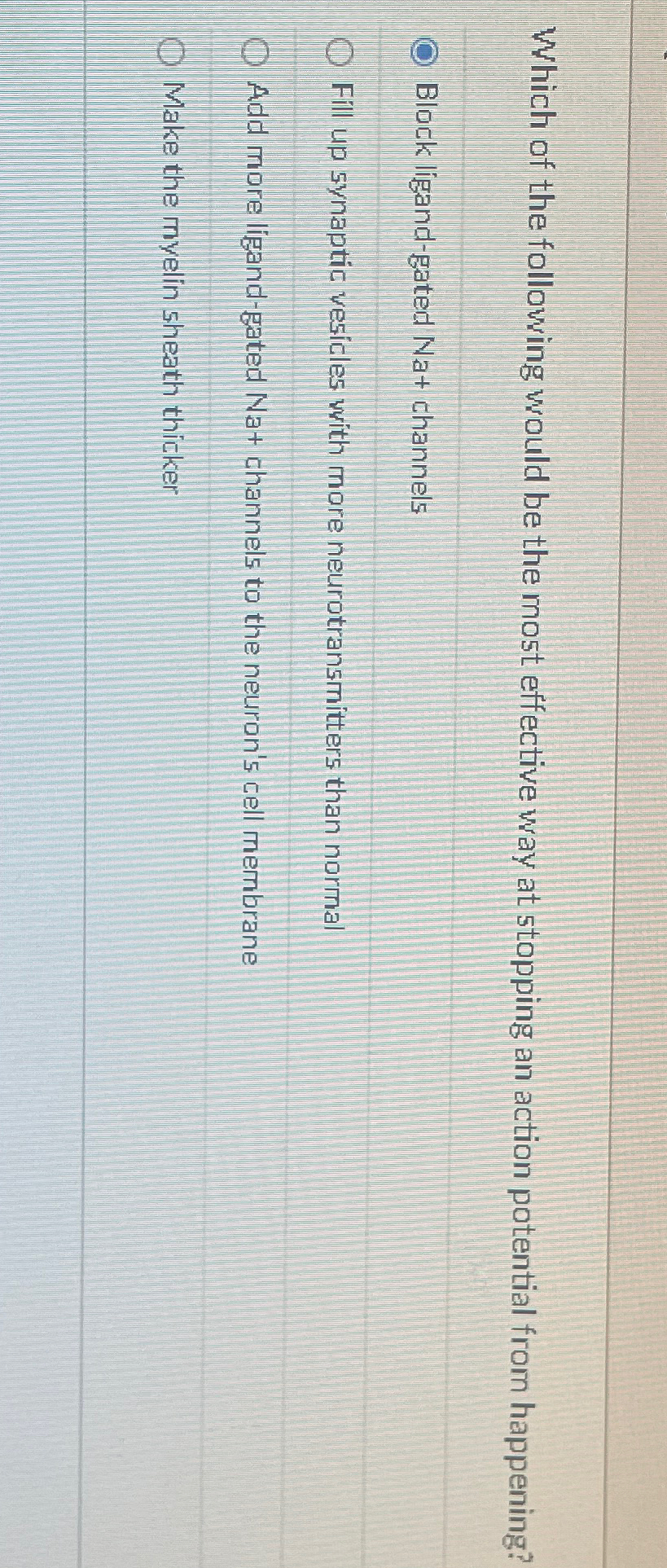 Solved Which of the following would be the most effective | Chegg.com