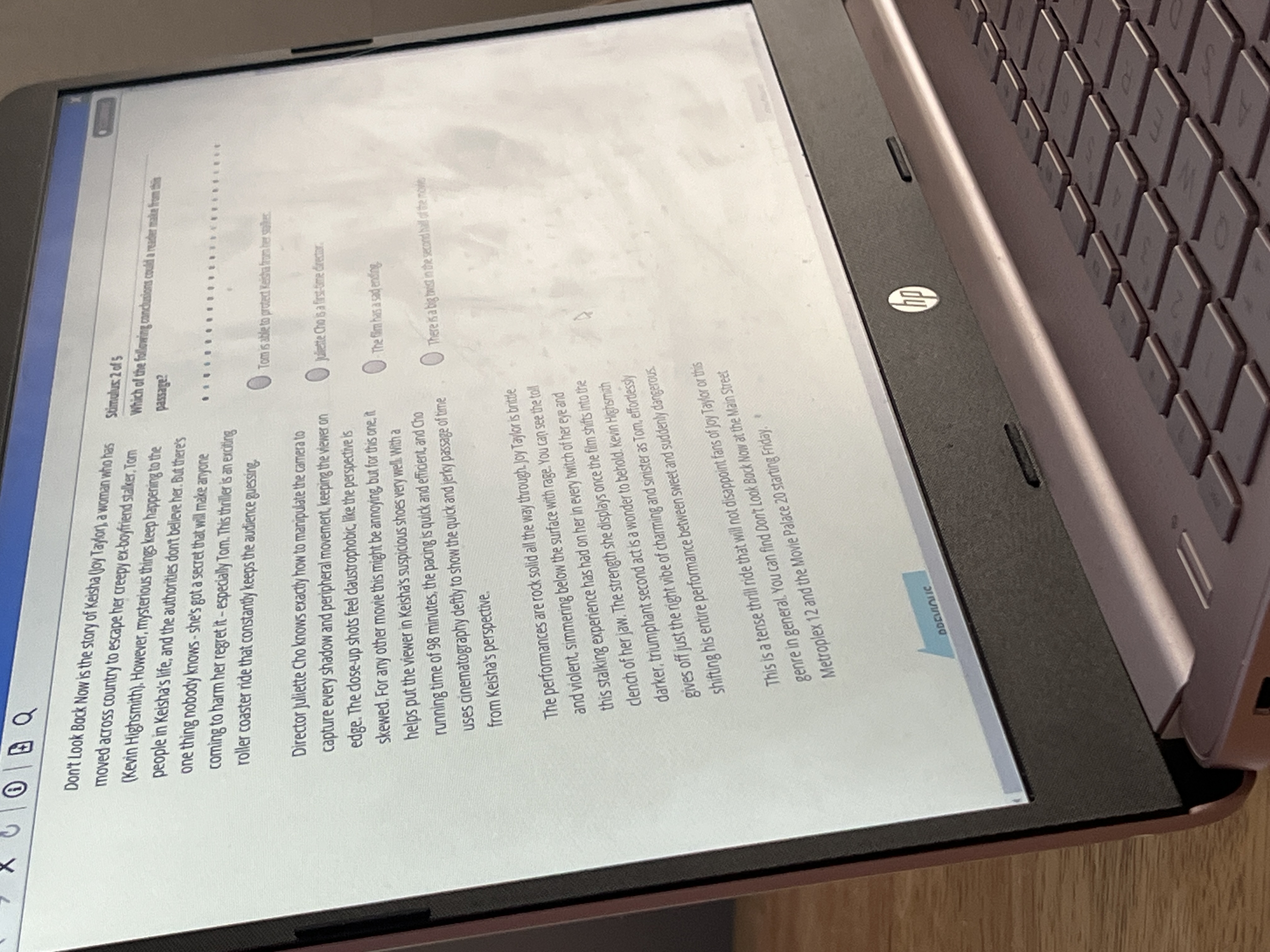 Solved Don't Look Back Now is the story of Keisha (Joy Tay | Chegg.com