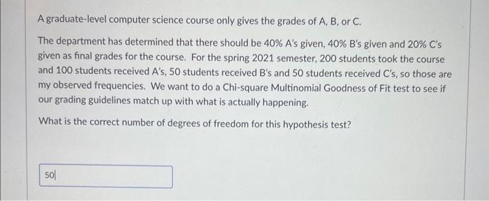 Solved A graduate-level computer science course only gives | Chegg.com