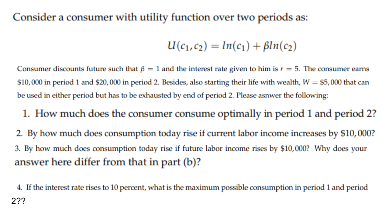 Solved Consider a consumer with utility function over two | Chegg.com