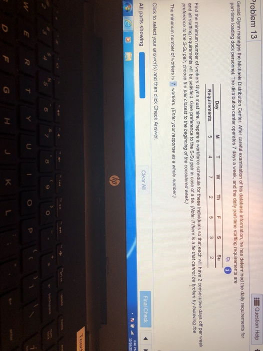 Solved 15 Question Help Problem 13 Gerald Glynn manages the | Chegg.com
