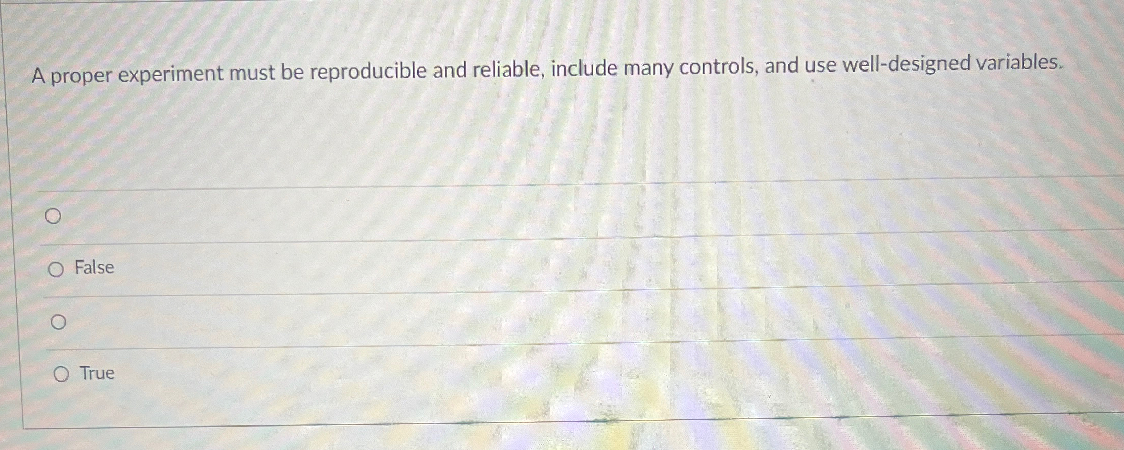 Solved A proper experiment must be reproducible and | Chegg.com