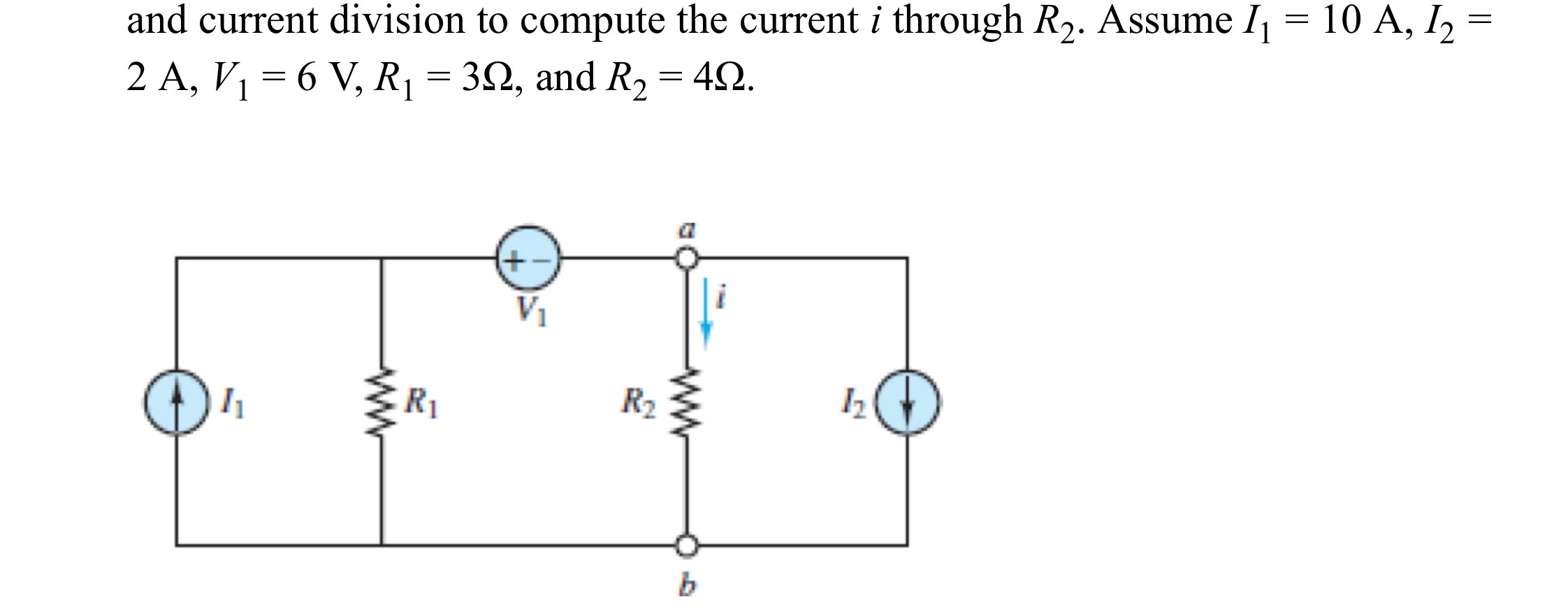 Solved Determine current division to compute the current i | Chegg.com