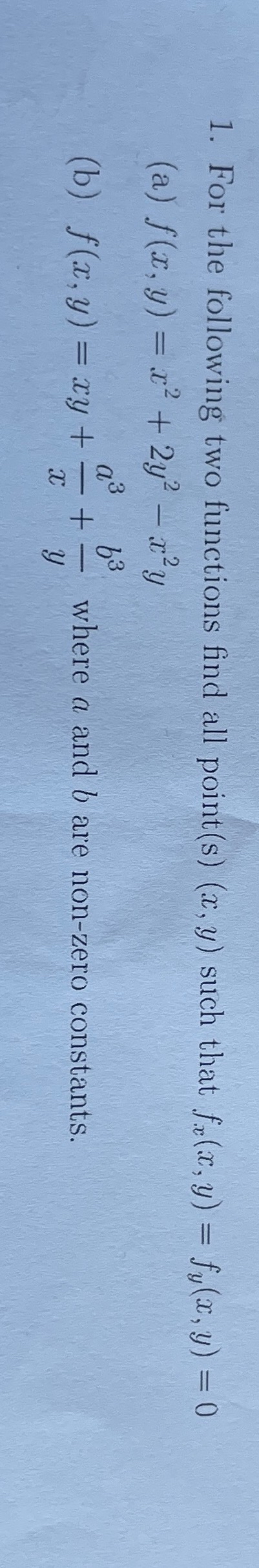 Solved For the following two functions find all | Chegg.com