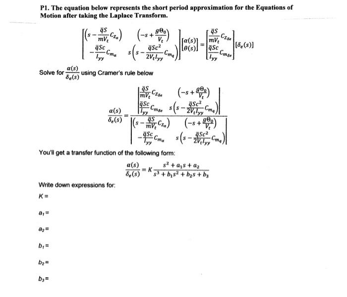 Solved P1. The equation below represents the short period | Chegg.com