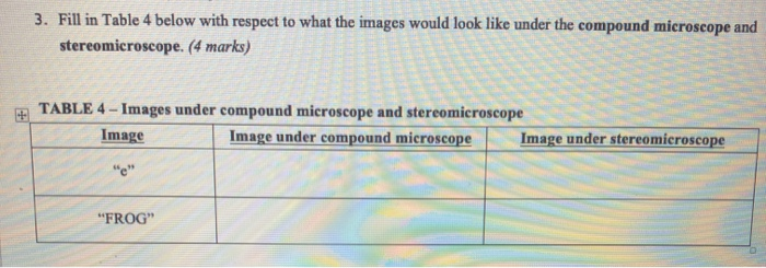 Solved 3. Fill in Table 4 below with respect to what the | Chegg.com